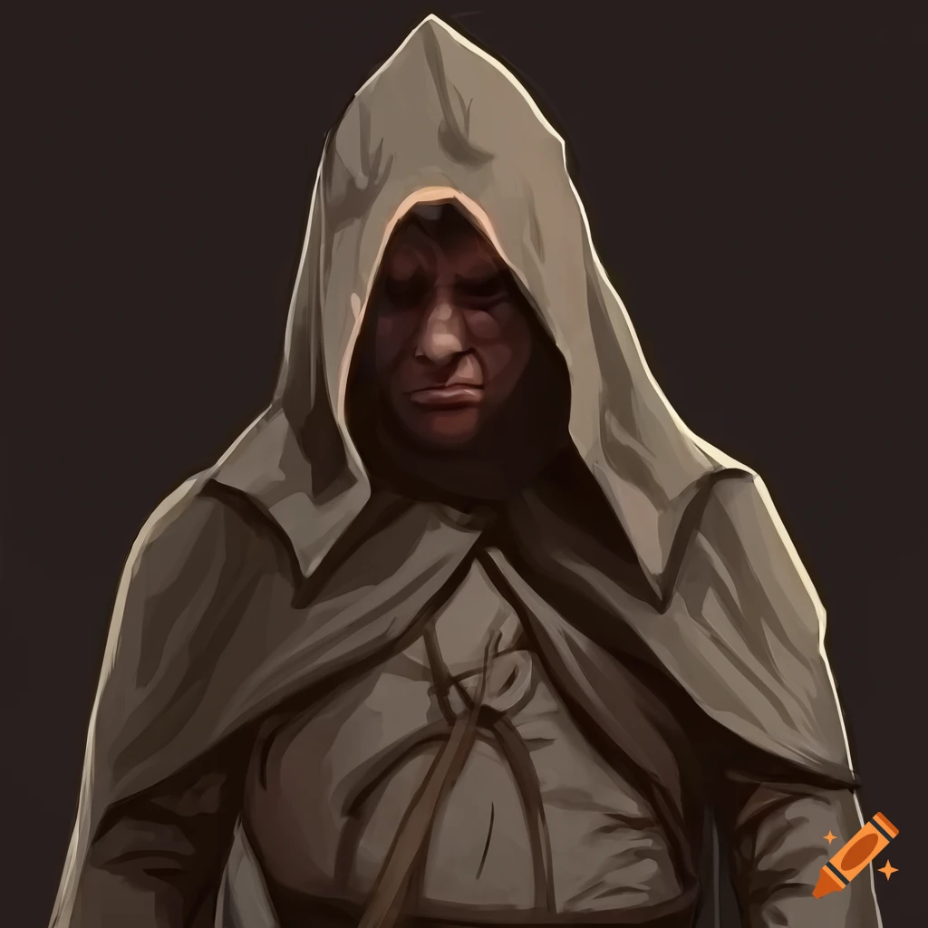 Medieval human male ranger in a dark and cartoon-realistic style on Craiyon