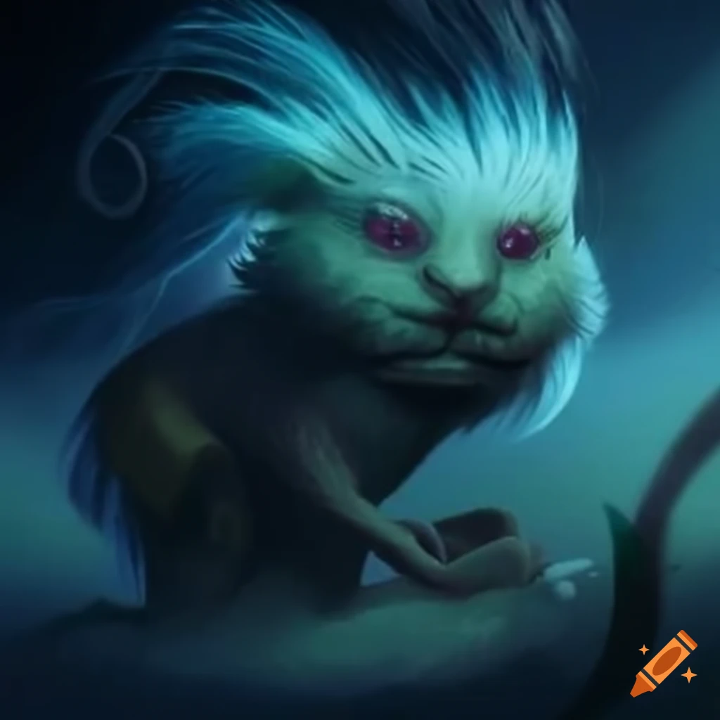 A small, cute and mischievous gnarf creature on Craiyon