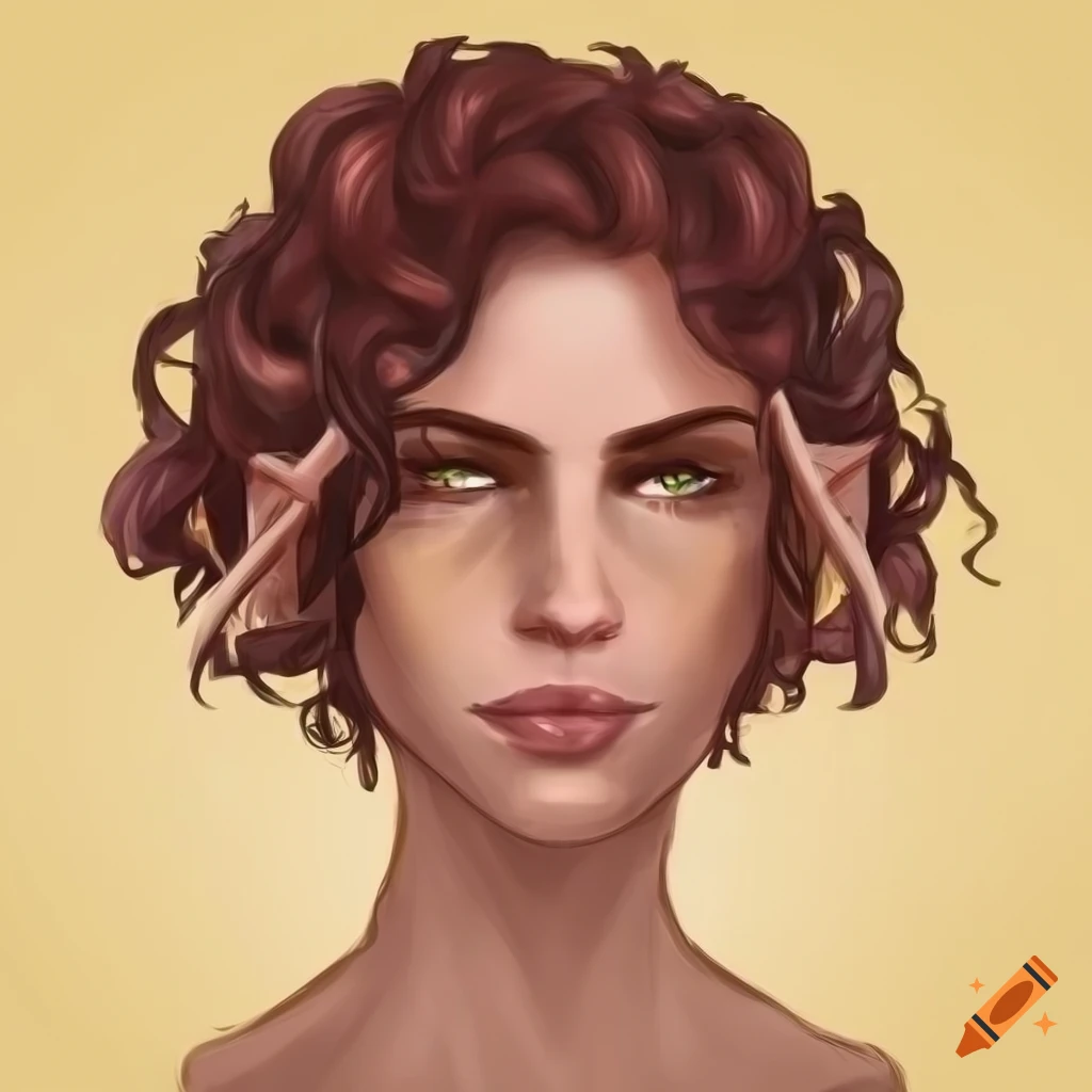 Half elf with long dogwood bark colored hair and pale olive skin ...