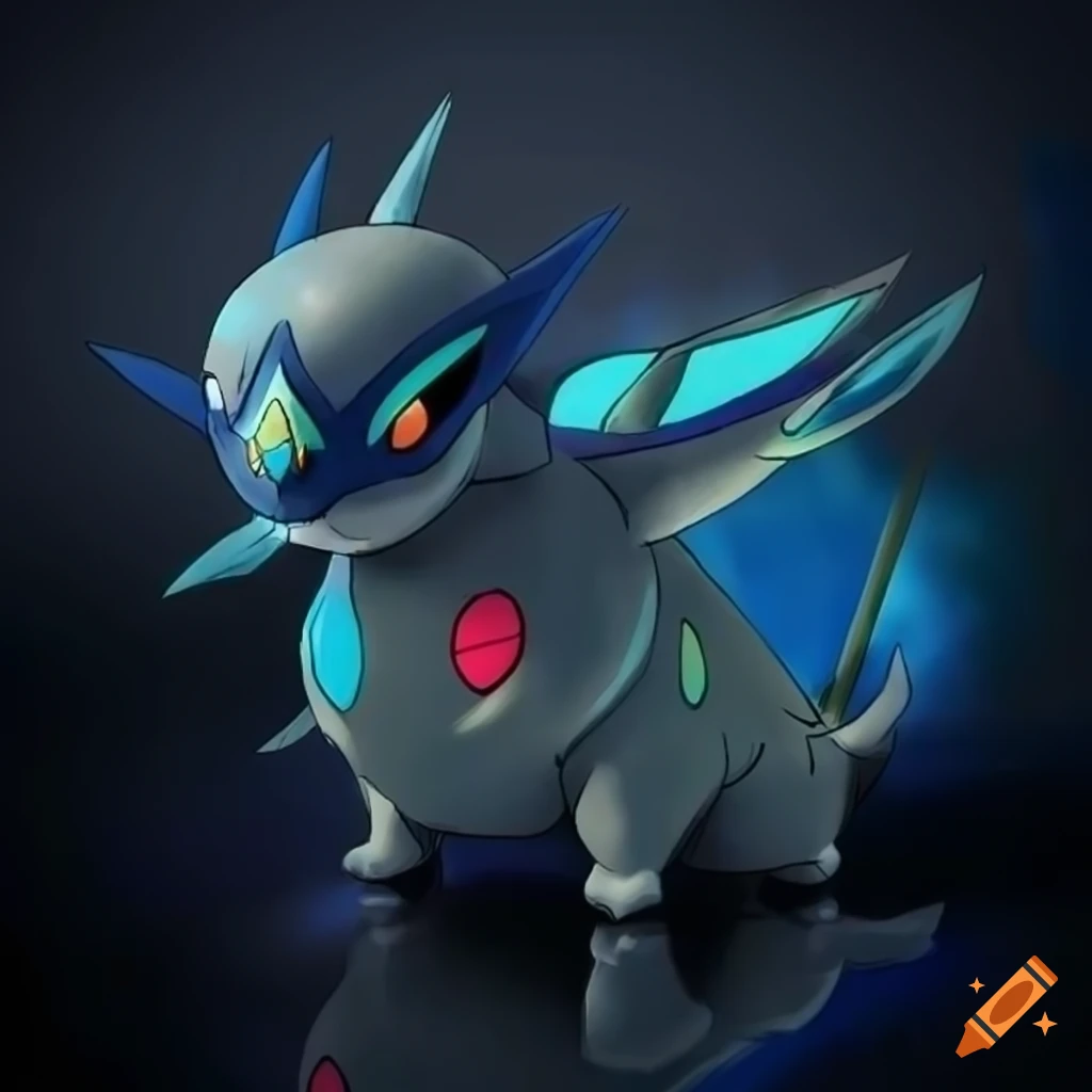 Poison and Steel-type Pokémon design with intricate details and vivid ...