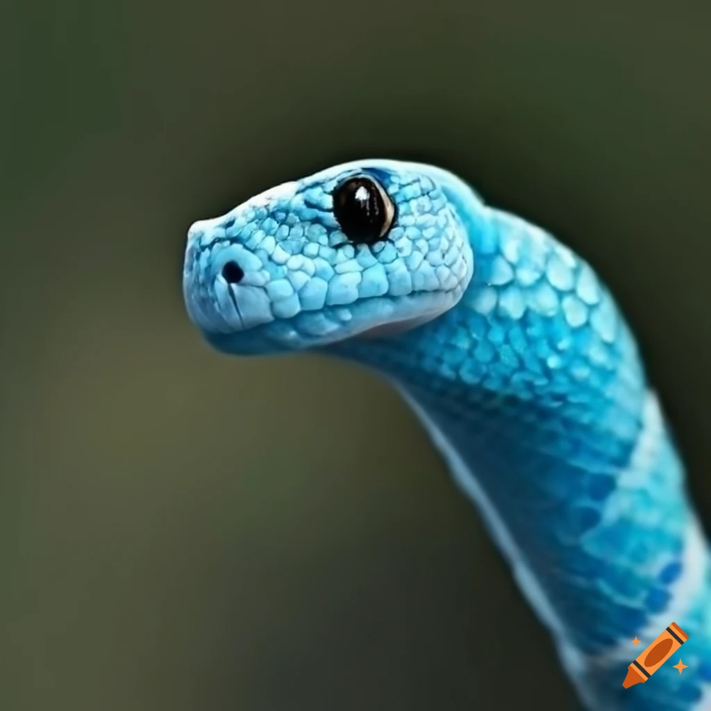 Petit serpent aquatique bleu et blanc avec les yeux jaune on Craiyon