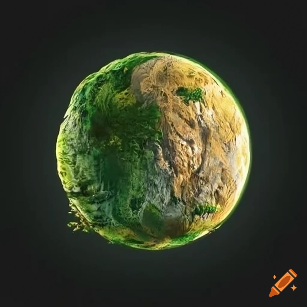 Forest-covered planet on Craiyon