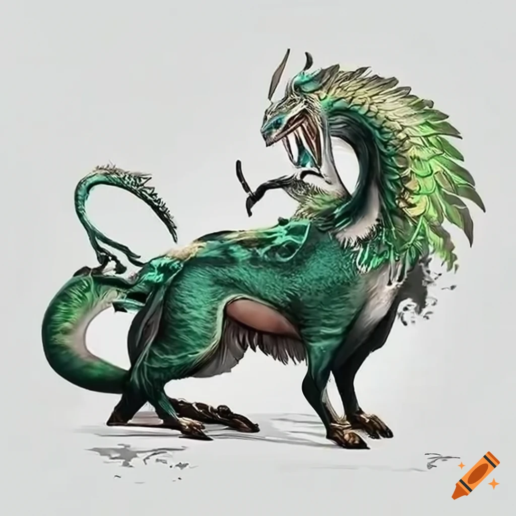 Unique and elegant mythical hybrid creature with expressive eyes and ...