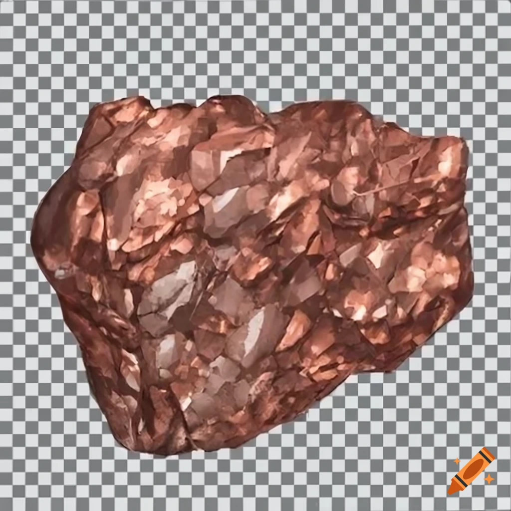 Copper ore on a transparent background on Craiyon