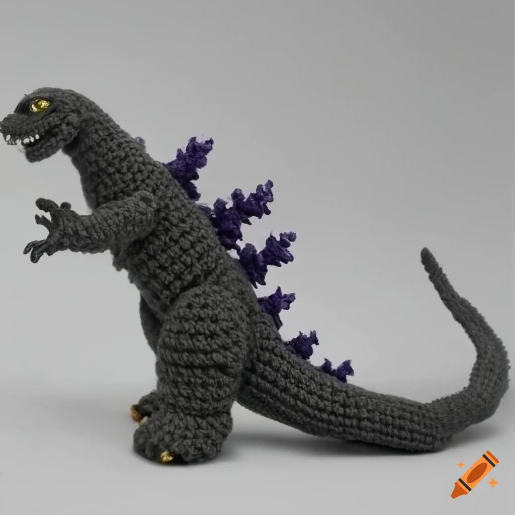 Crocheted godzilla on Craiyon