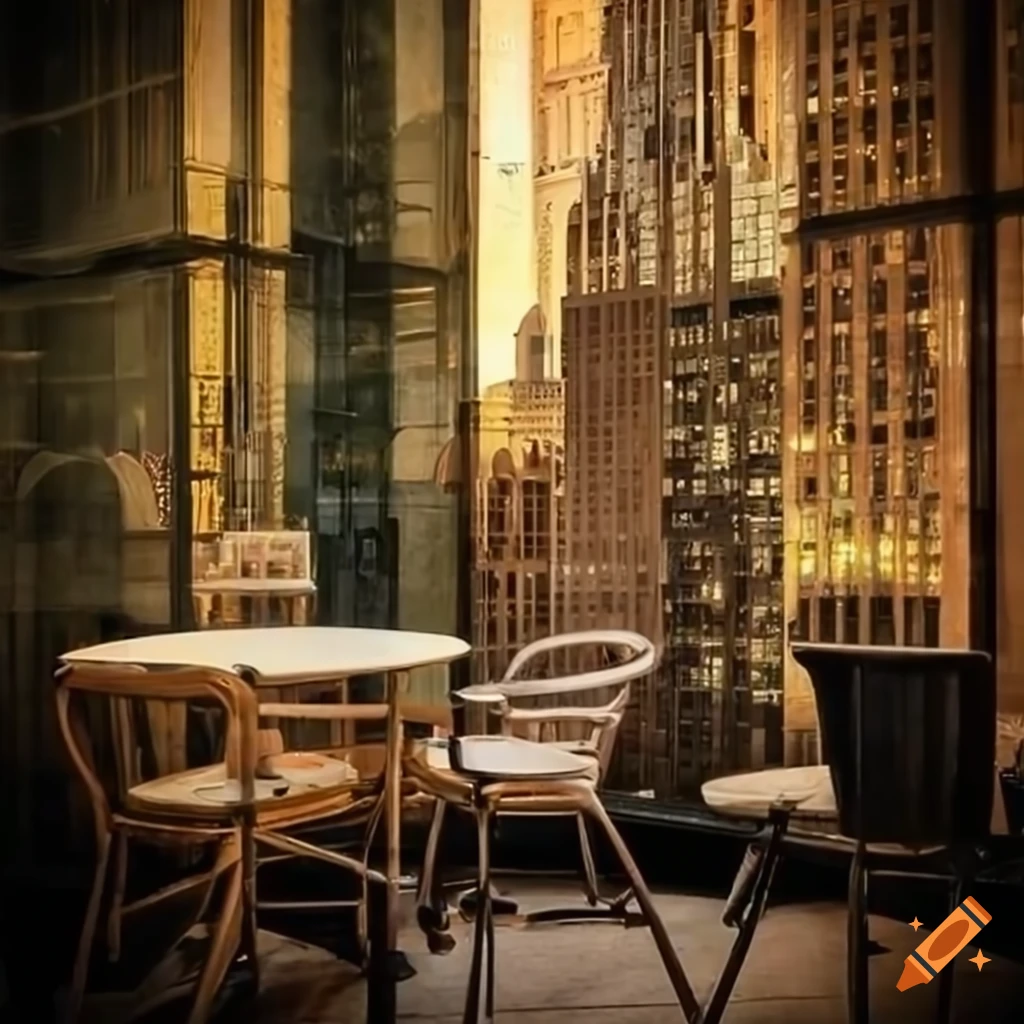 Charming corner cafe in NYC with views of the Empire State Building and ...