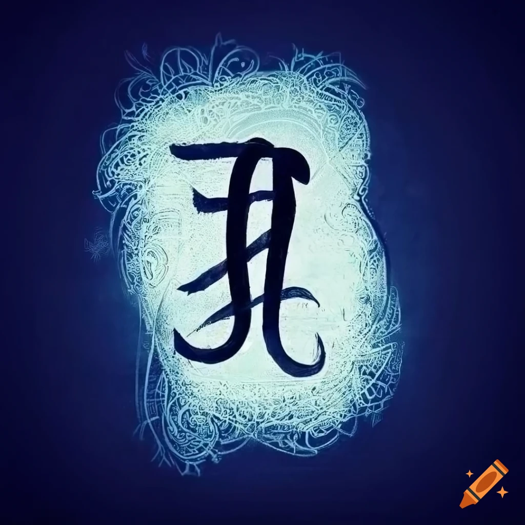 Intricate fictional alphabet in traditional Japanese calligraphy style ...