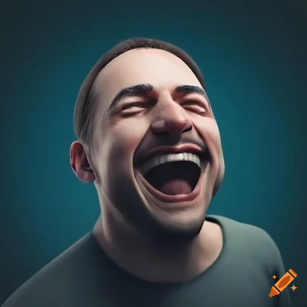 Laughing man on Craiyon