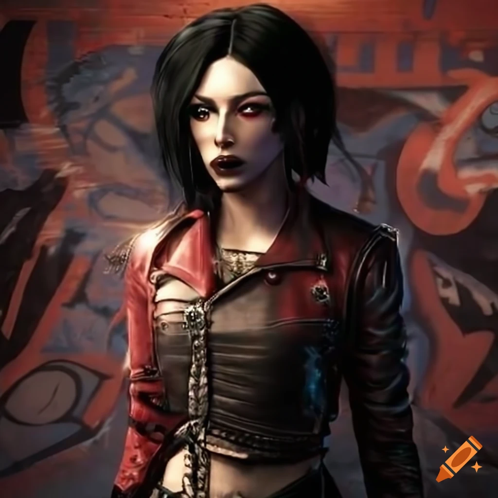 Young rebellious vampire character with punk-inspired outfit from ...