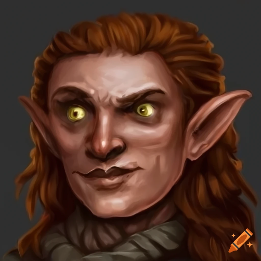 Male halfling with mischievous expression for d&d portrait on Craiyon