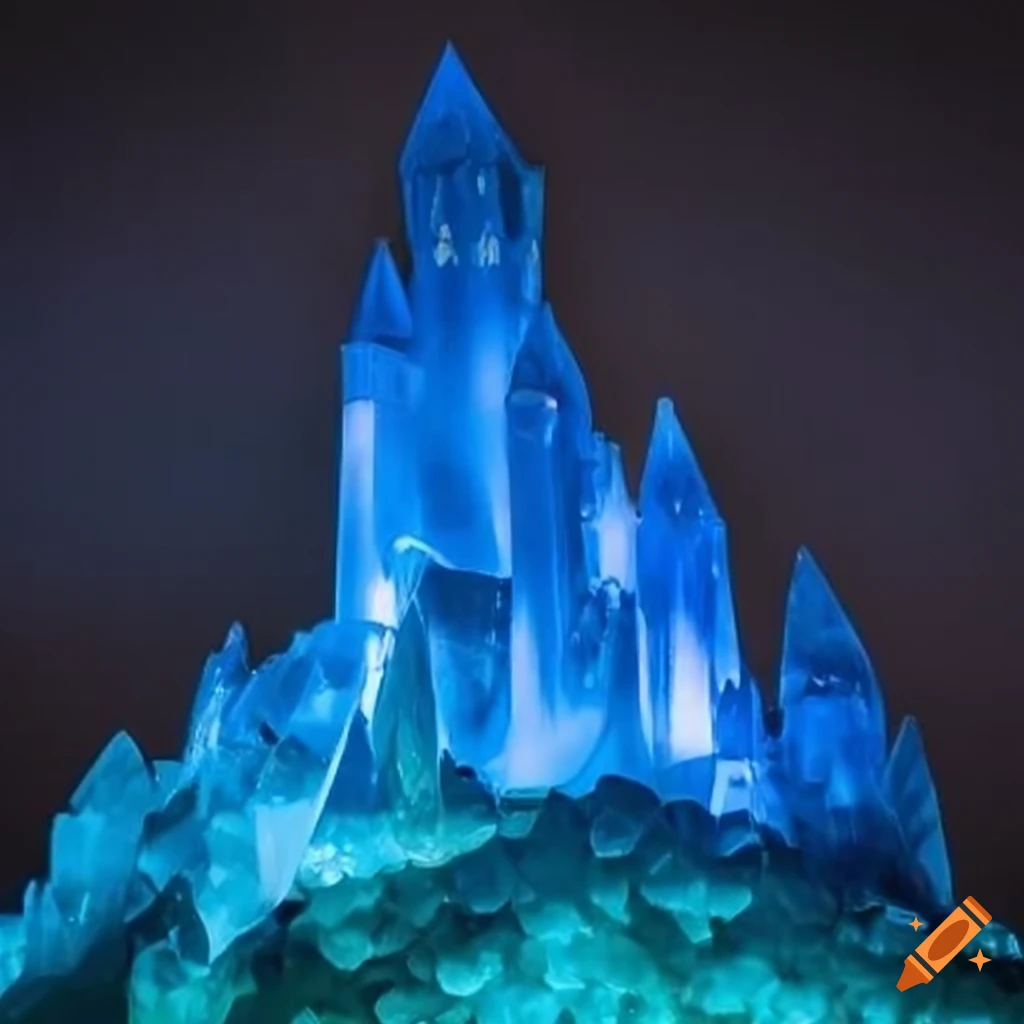 Luminous crystal castle on Craiyon