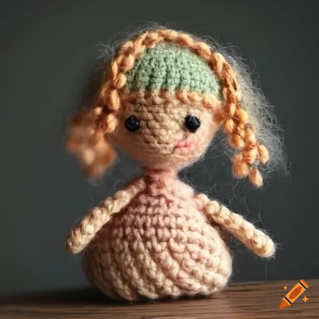 Felted Wool mystery doll typing messages in amigurumi style on Craiyon