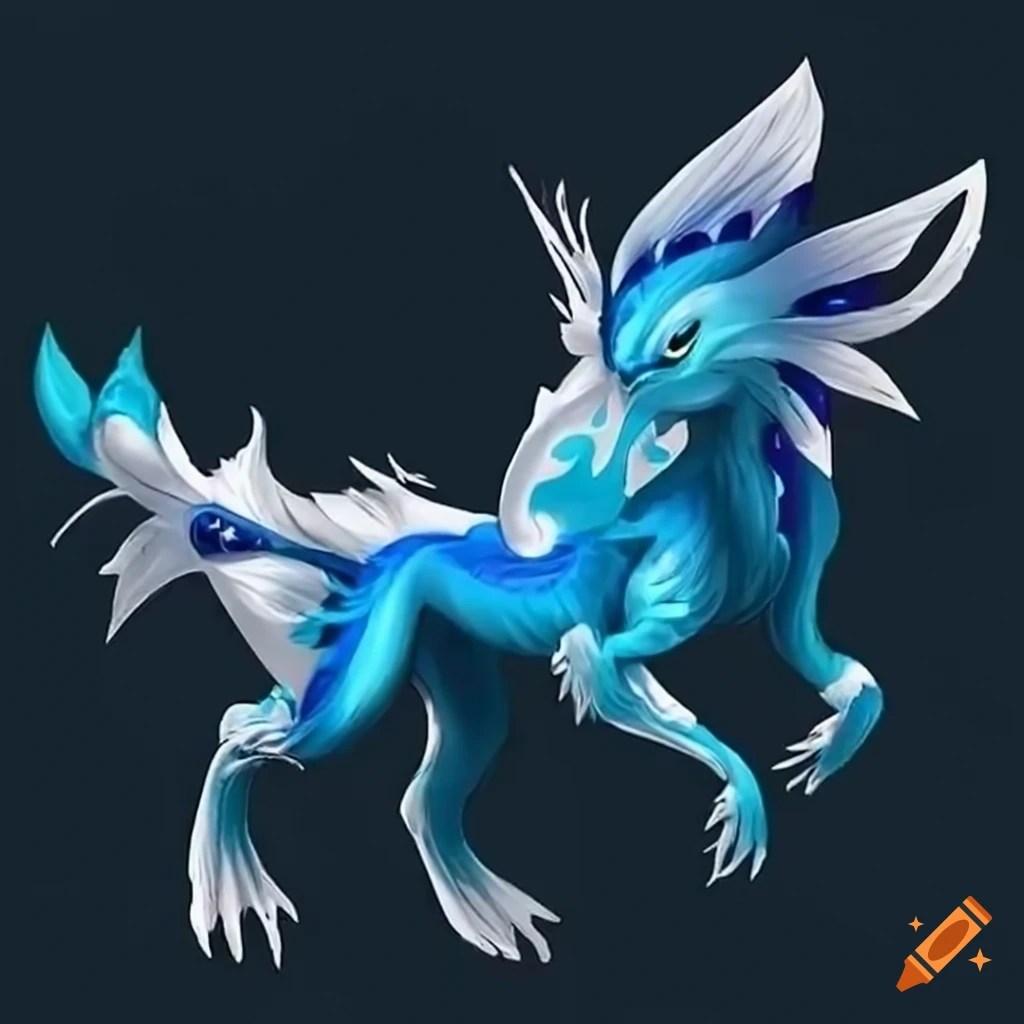 Elegant and graceful mythical hybrid creature with expressive eyes and ...