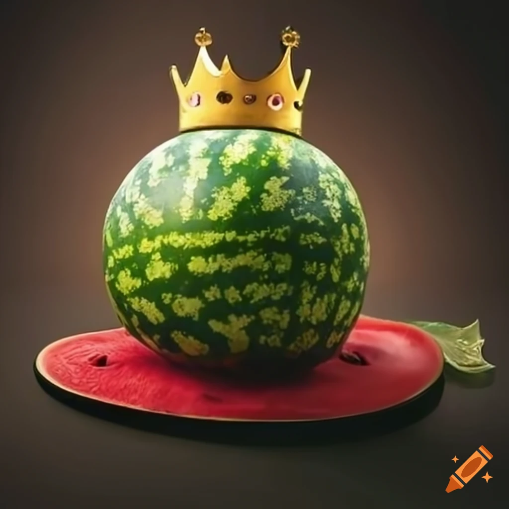 Watermelon wearing a king crown on Craiyon