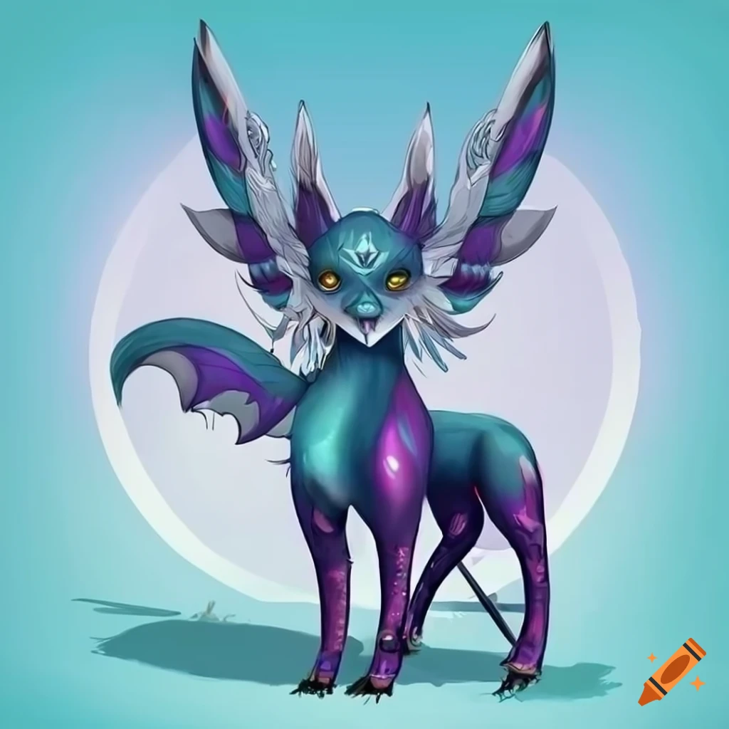 Elegant mythical hybrid creature with expressive eyes and a long tail ...