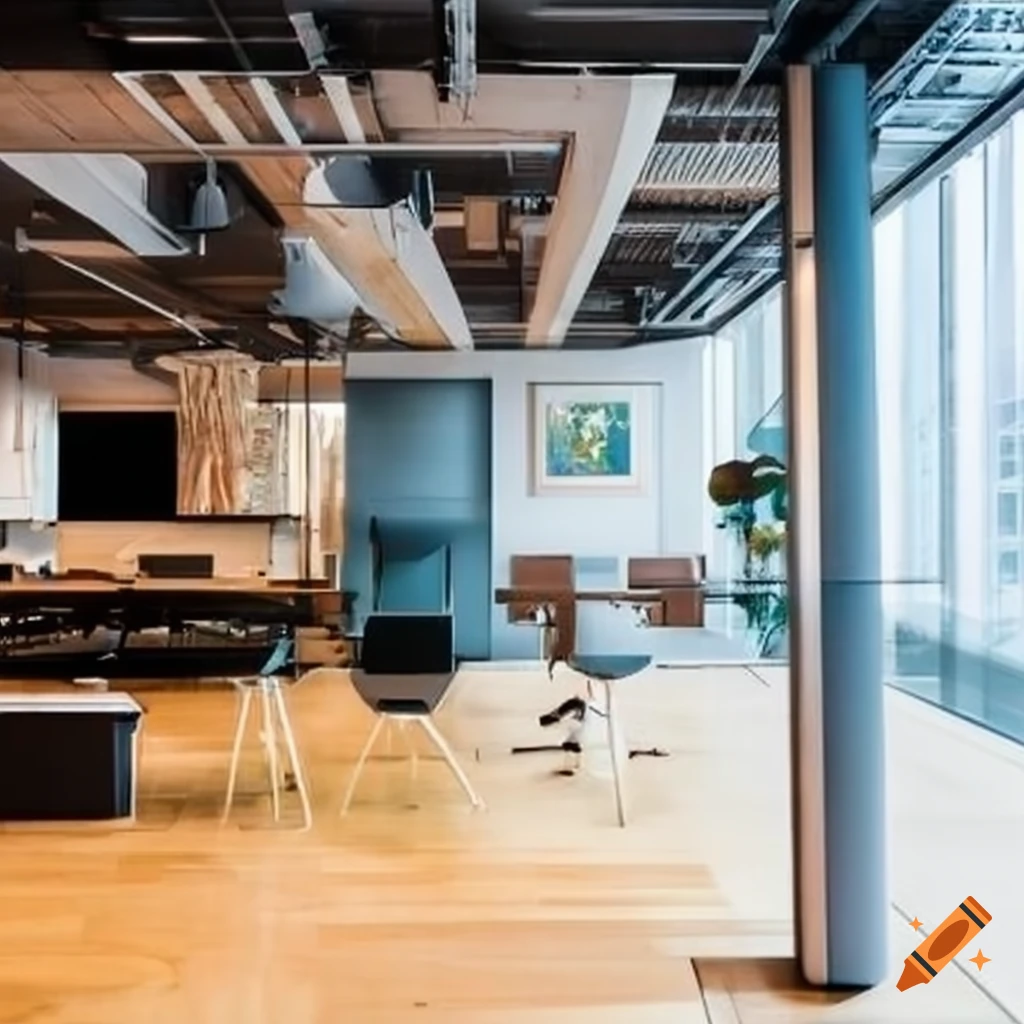 Modern big office space on Craiyon