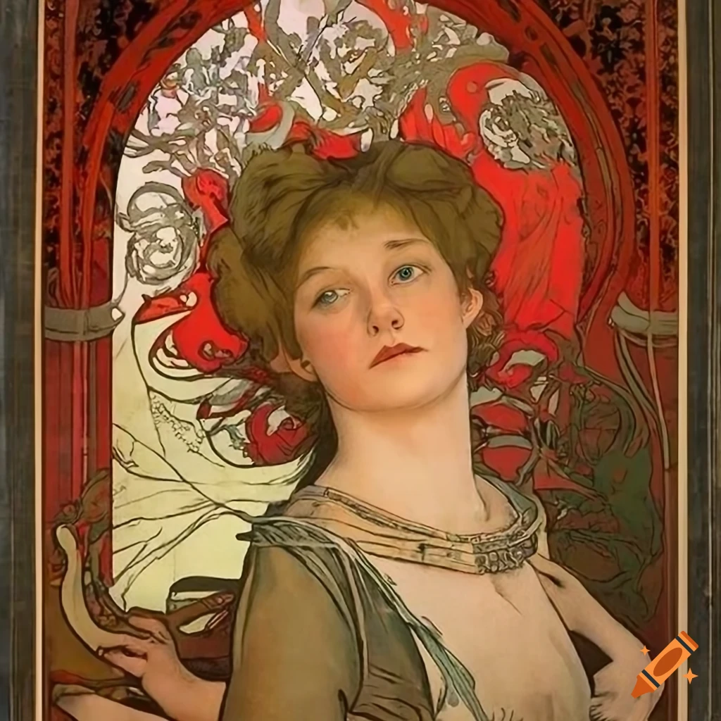 Vintage style graphic novel travel poster inspired by alphonse mucha ...