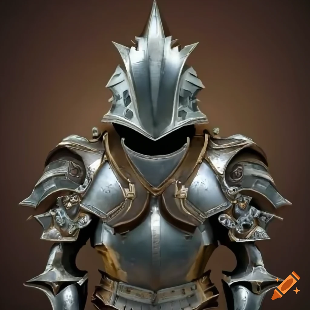 Adorned magic heavy body armor from the front with intricate details on ...