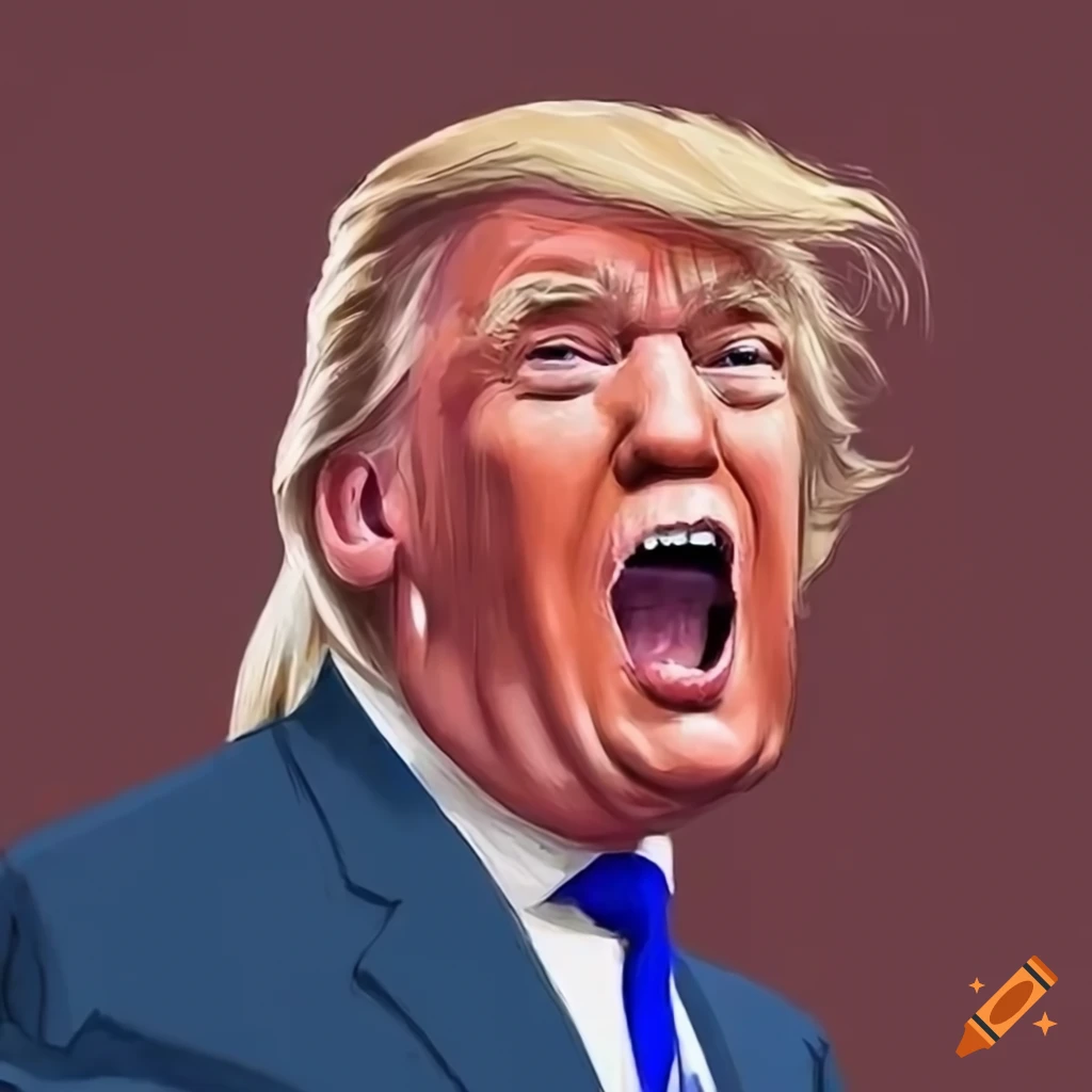 Satirical artwork of a prominent figure with exaggerated features and ...