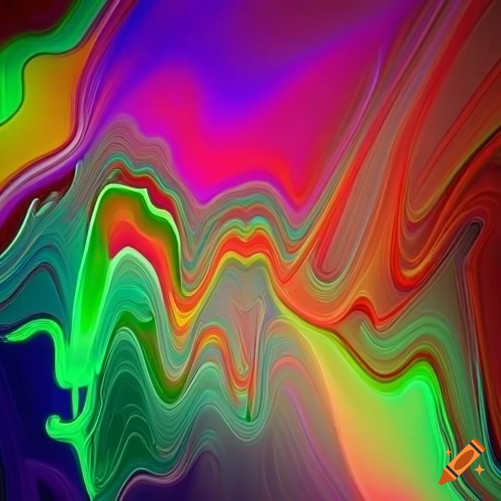 Abstract image with fluid curves and vibrant color gradients on Craiyon