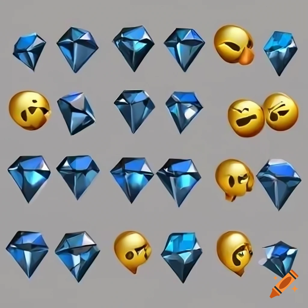 Shiny 3D diamond emoji on Craiyon