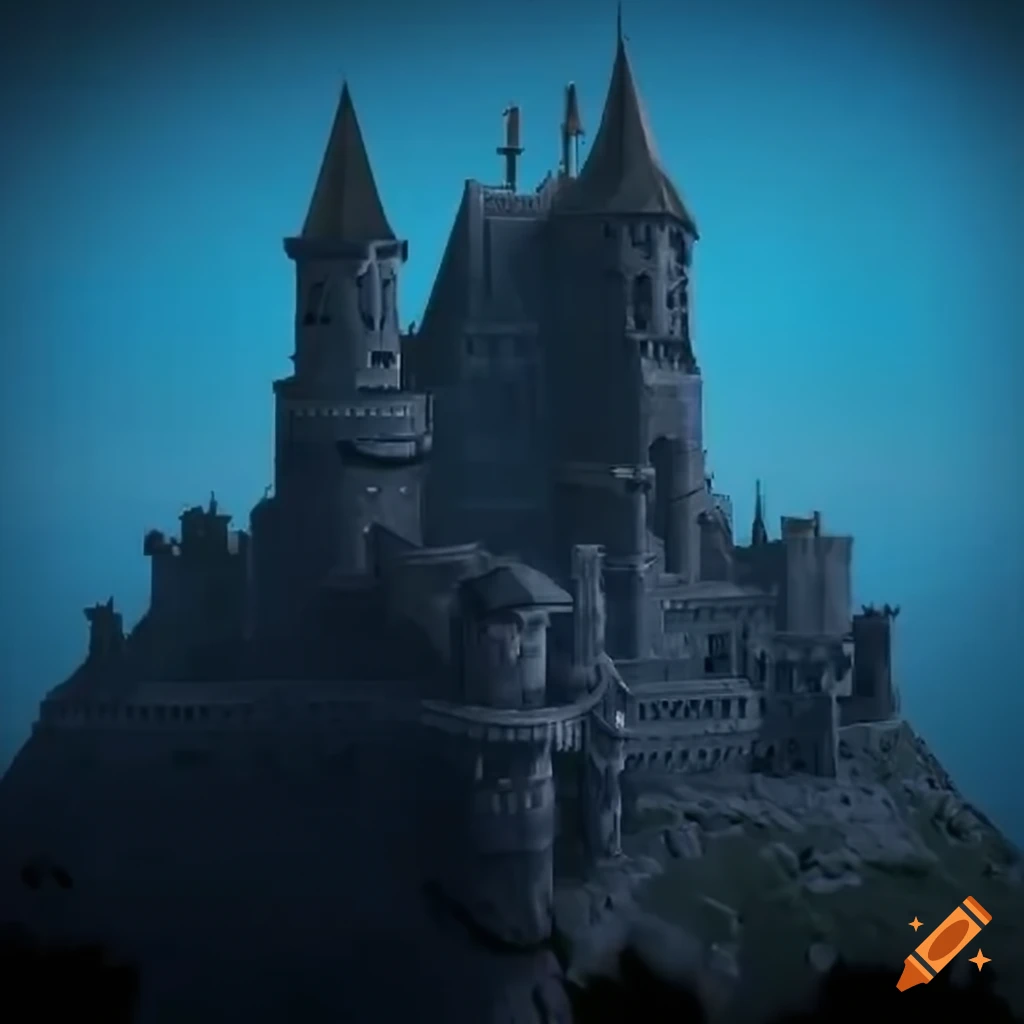 Exterior of the castlevania castle in 3d graphics on Craiyon