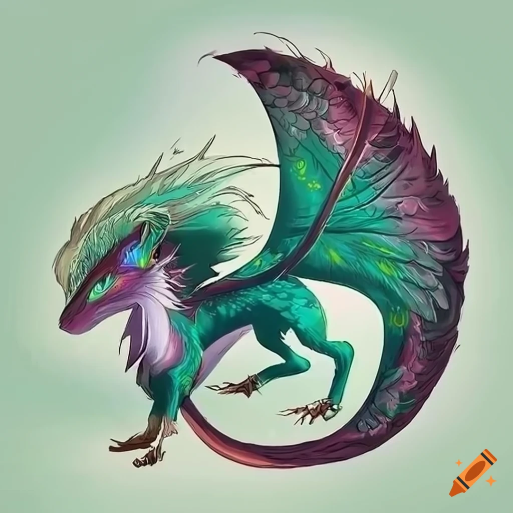 Unique and elegant mythical hybrid creature with expressive eyes and ...
