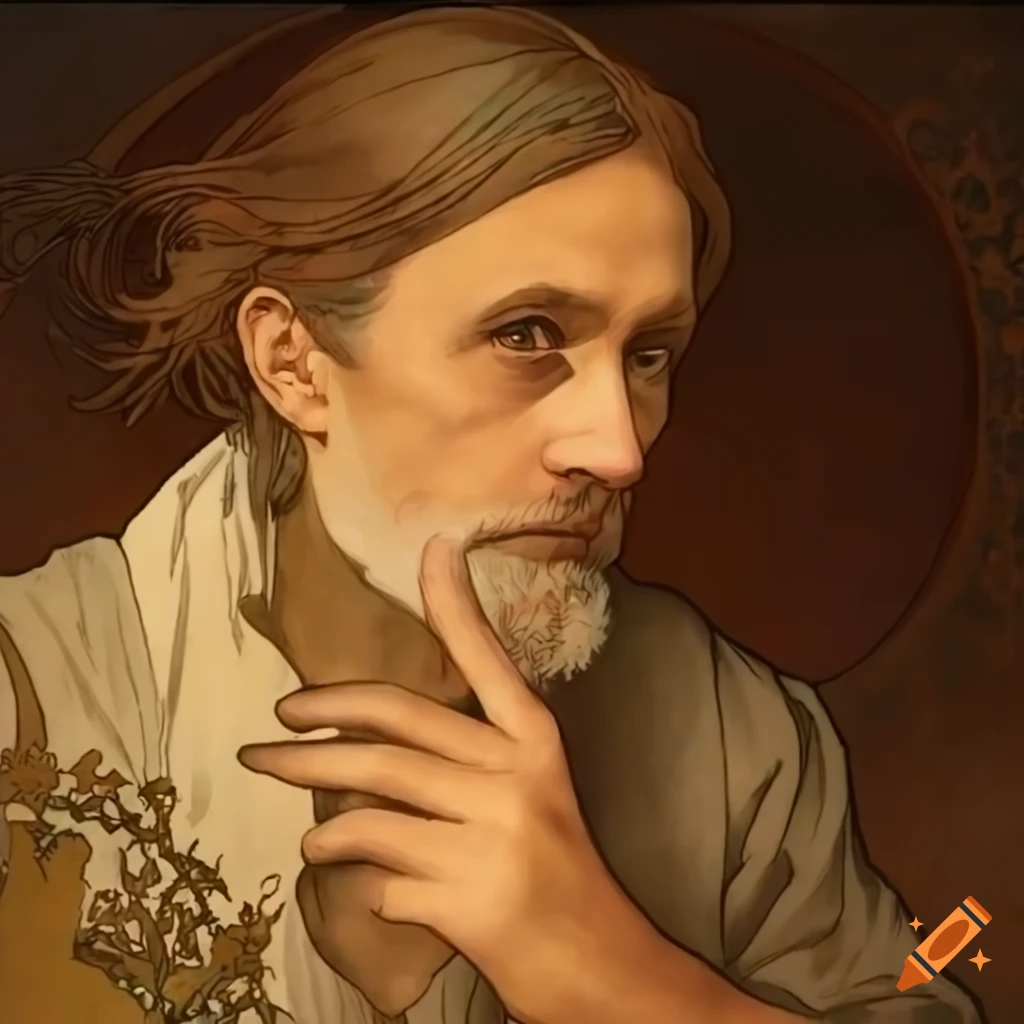 Zatoichi, James Gurney, Alphonse Mucha art mashup on Craiyon