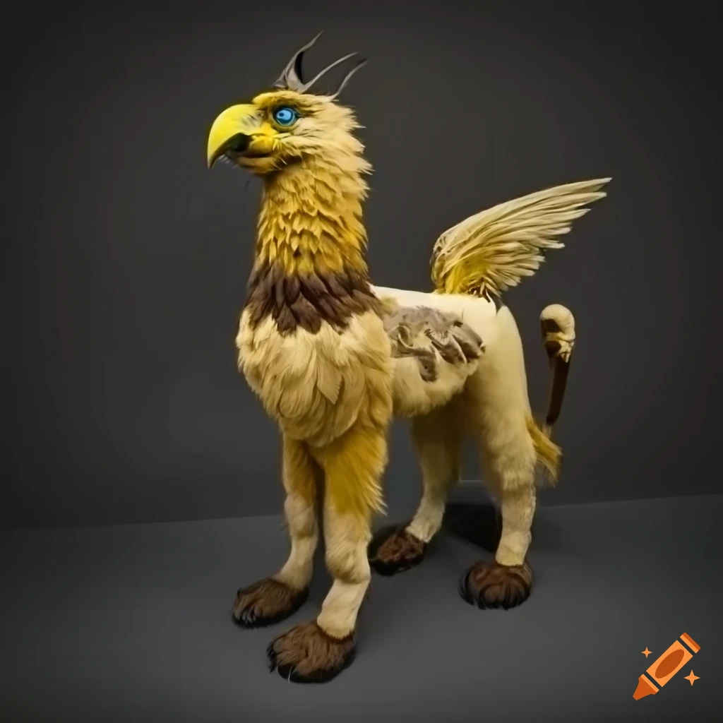 Anthropomorphic gryphon in historic garments with avian and equine ...