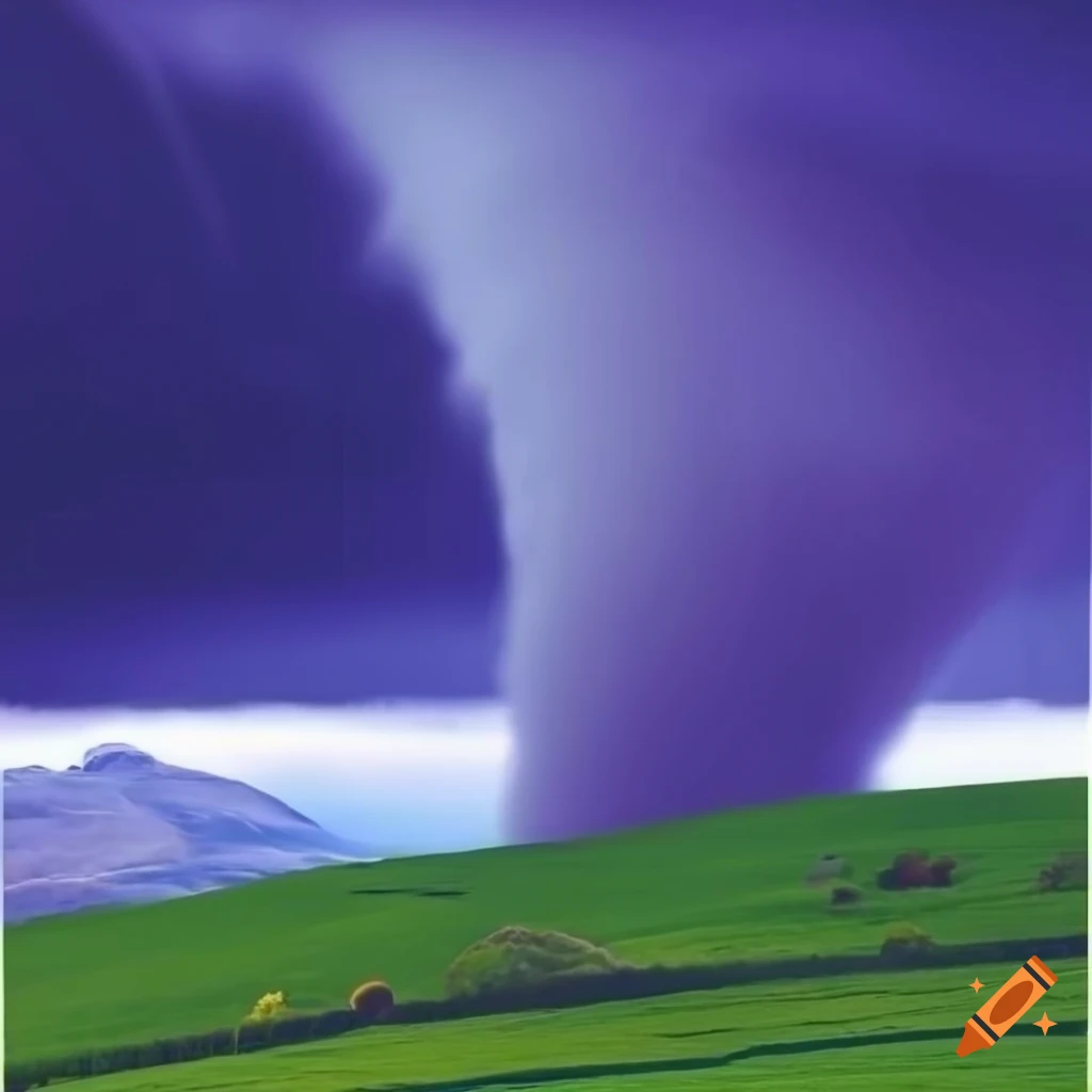 Tornado over windows xp bliss wallpaper on Craiyon