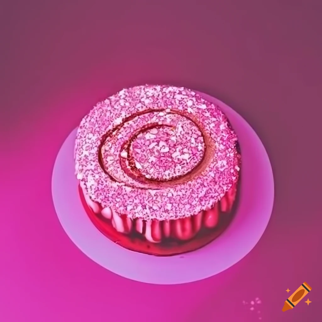 Pink-themed circle bakery logo with glitter accents on Craiyon