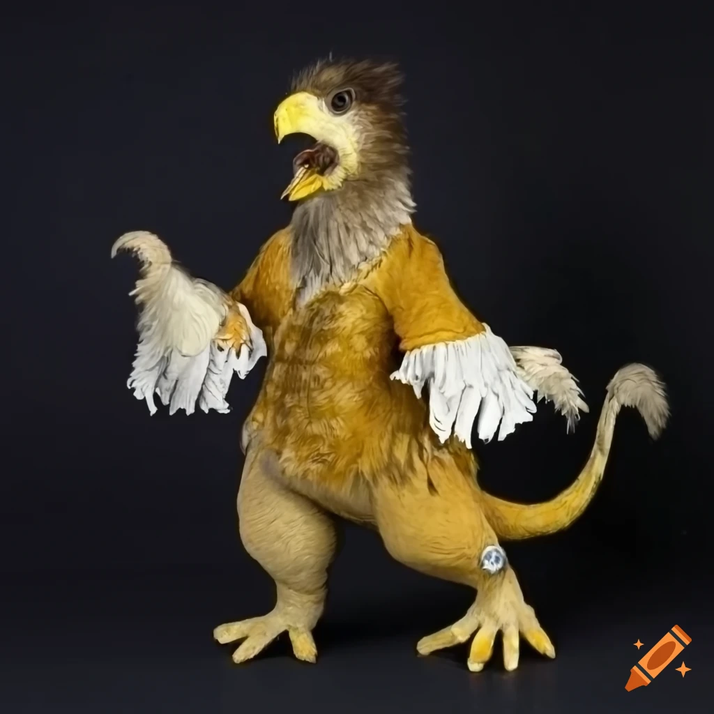 Anthropomorphic gryphon in 18th century noble attire on Craiyon