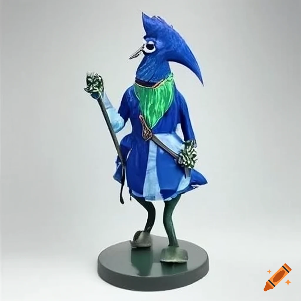 Anthropomorphic bird wearing frock and cravat on Craiyon