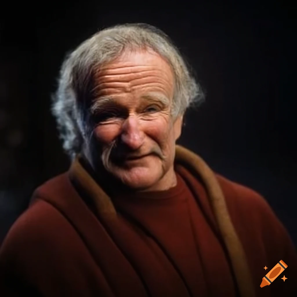 Robin williams portrayed as a wizard on Craiyon