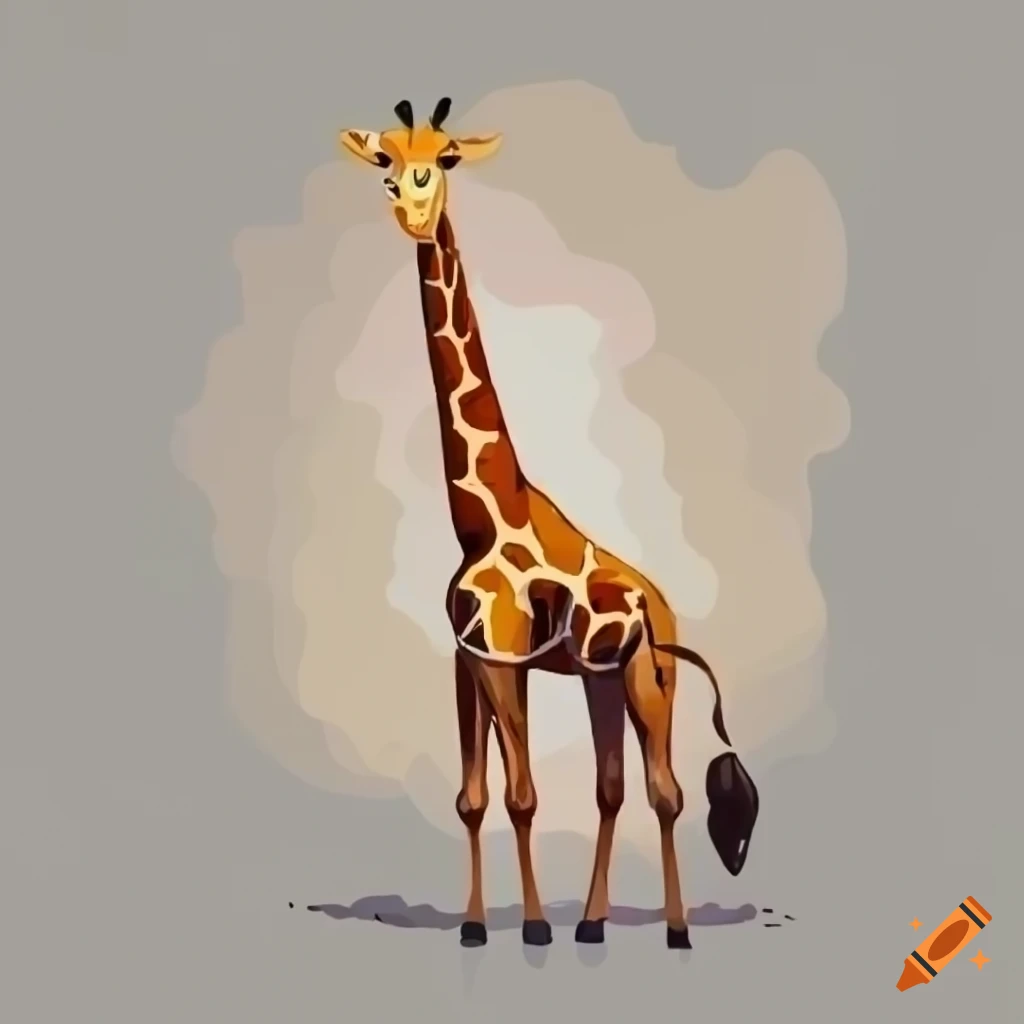 Simple cartoon of a giraffe on Craiyon