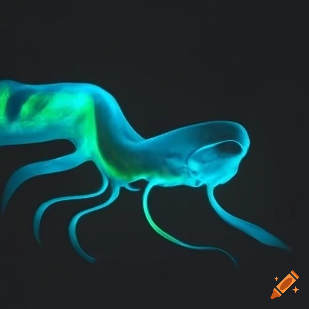 Bioluminescent creatures on Craiyon