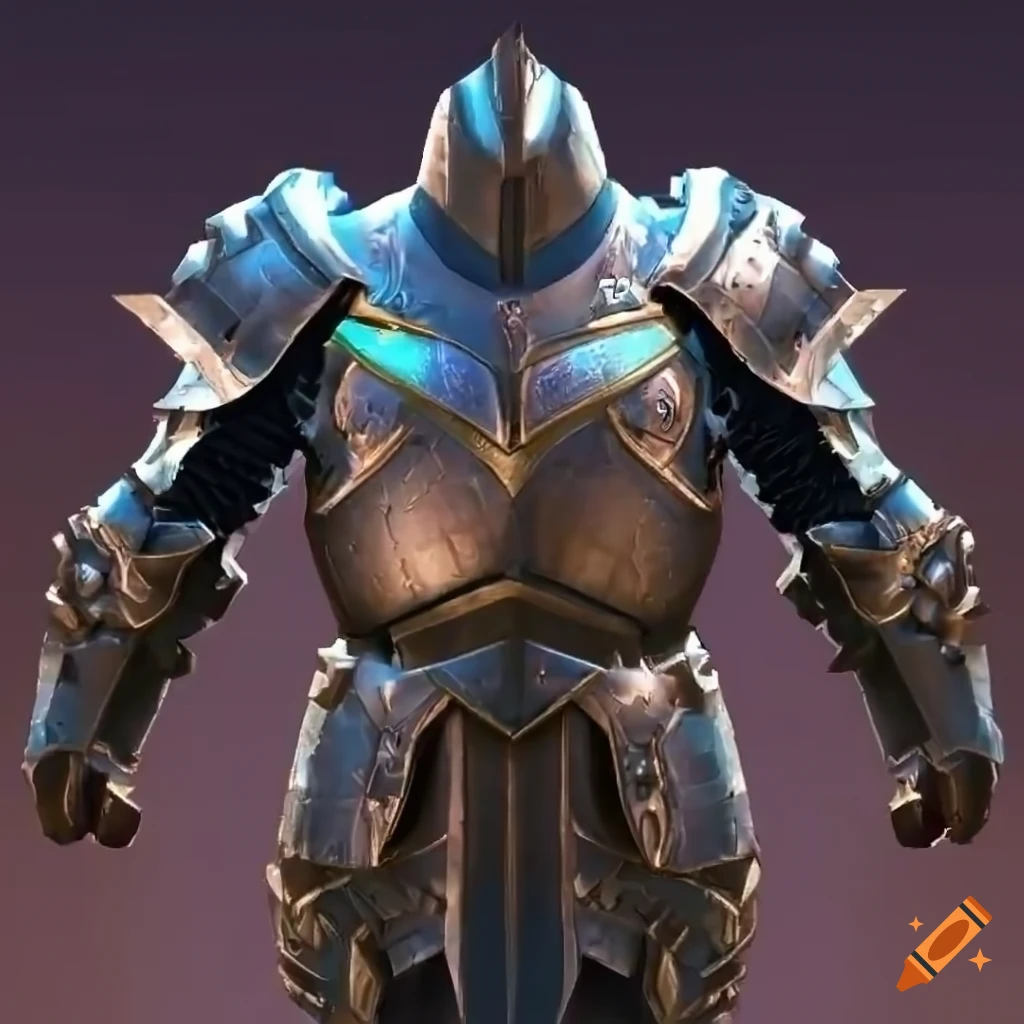 Highly detailed close-up of adorned magic heavy body armor on Craiyon