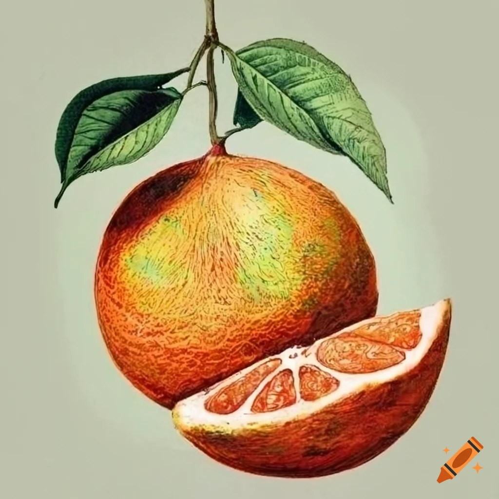 Detailed vintage botanical illustration of grapefruit tree citrus x ...