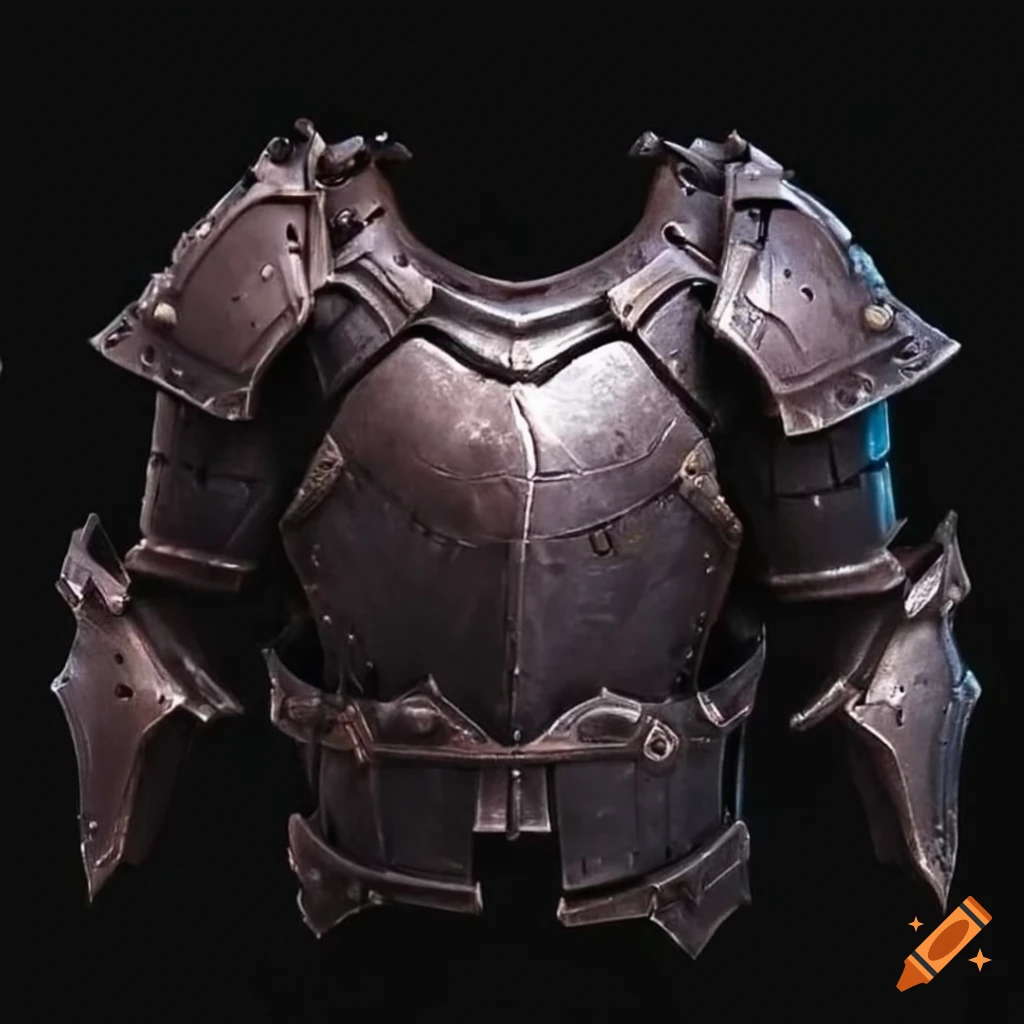 Front view close-up of detailed magic heavy body armor on Craiyon
