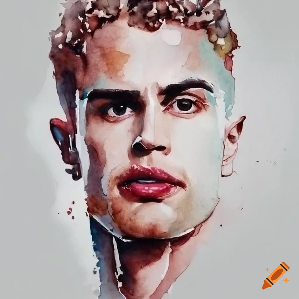 Watercolor portrait of theo james on Craiyon