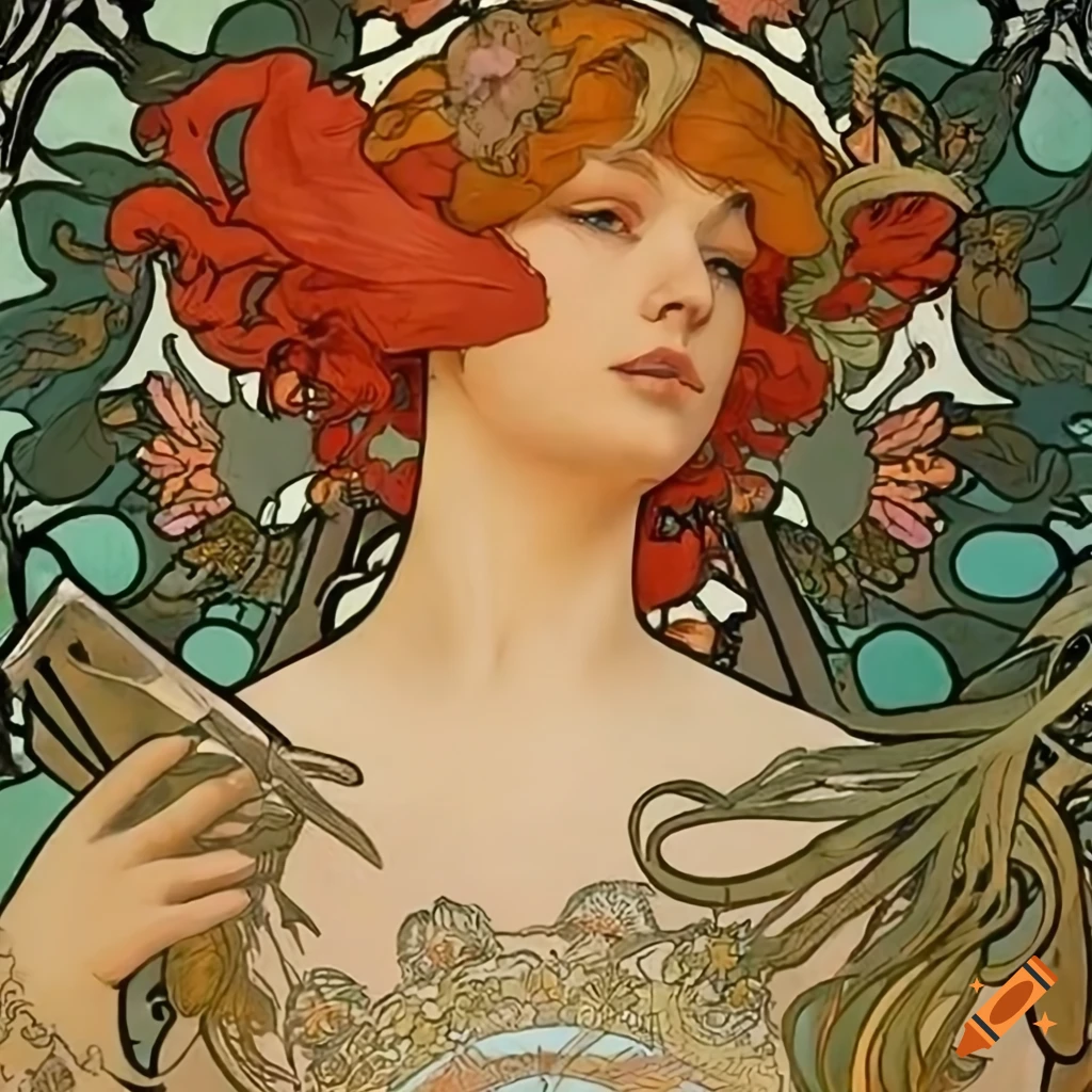 Goldeneye painting by Alphonse Mucha on Craiyon