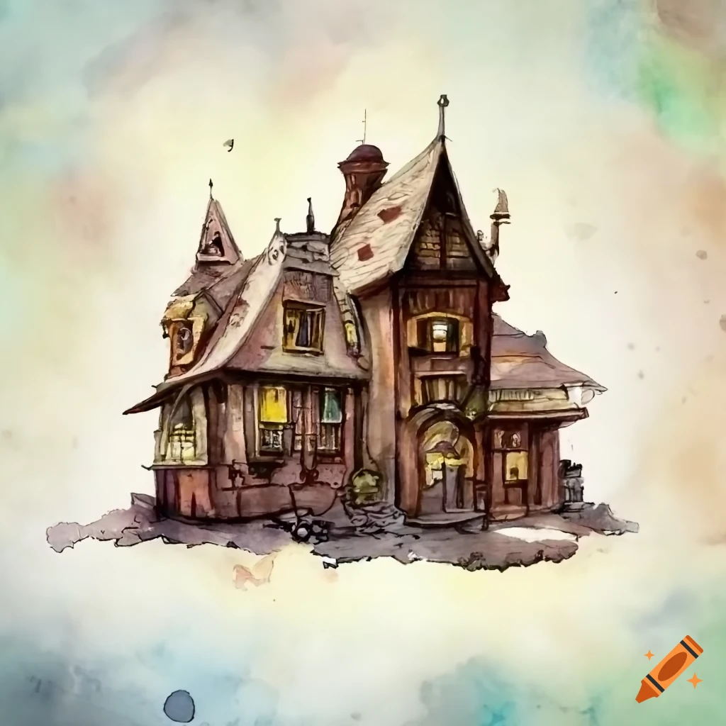 Steampunk fantasy house on Craiyon
