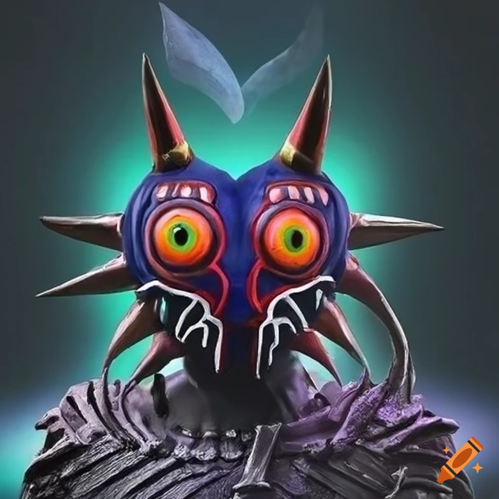 Dark lord wearing majora's mask from the legend of zelda on Craiyon