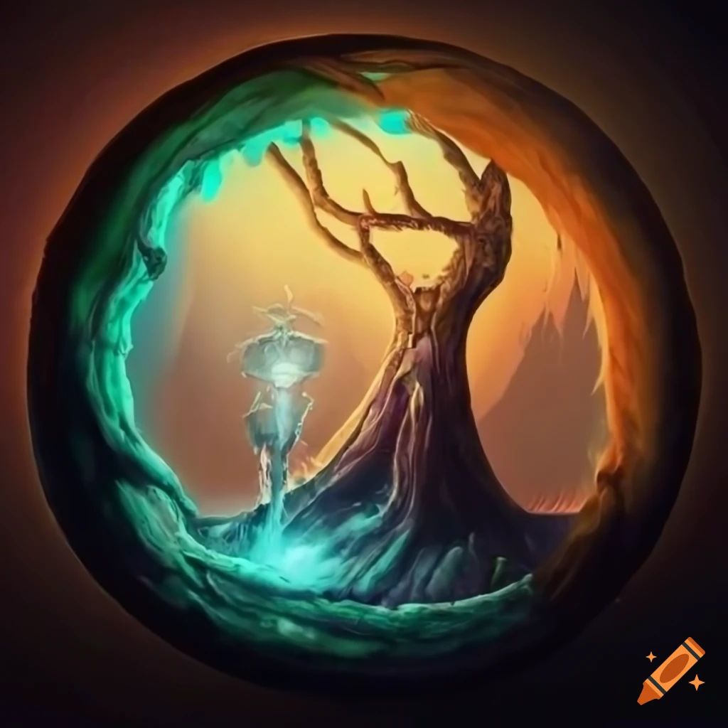 Nature wizard fantasy circular video game icon on Craiyon