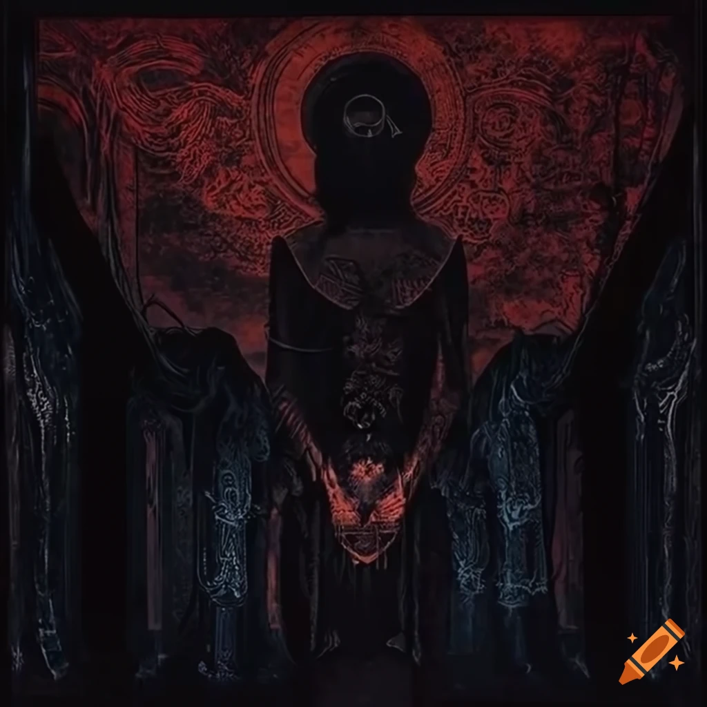 Ornate occult grimoire with vintage aesthetic under vhs effect on Craiyon