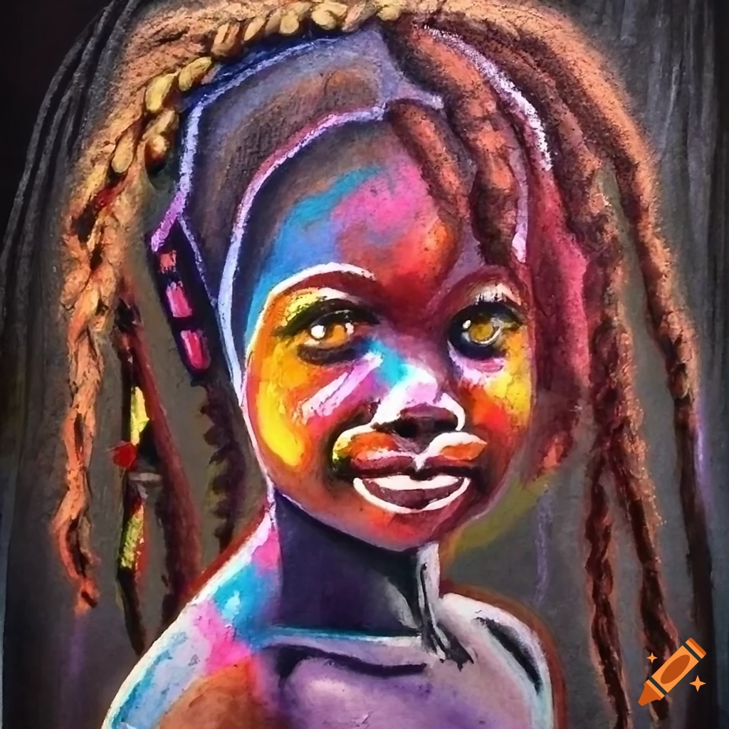 Chalk art of a muscular figure with a broad face and fierce expression ...