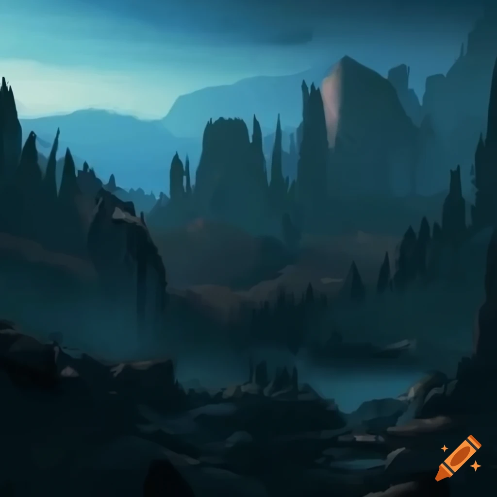 Medieval landscape background for 2D game design on Craiyon