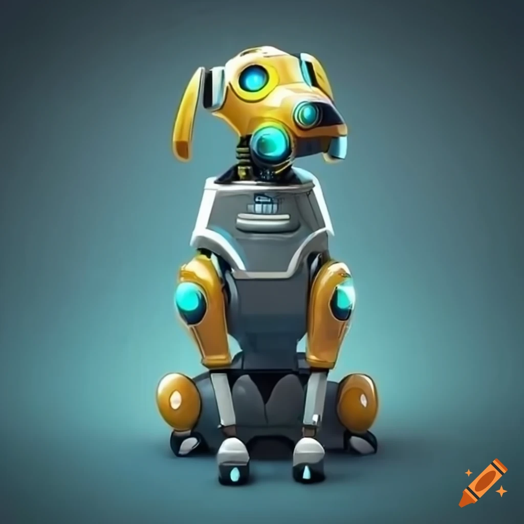 Robot dog design from anime made with recycled materials on Craiyon