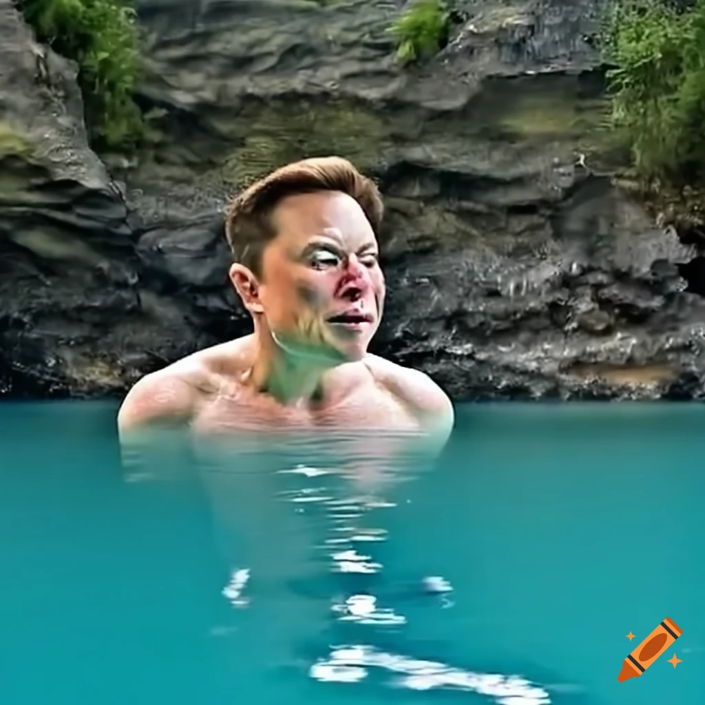 Elon Musk swimming on Craiyon