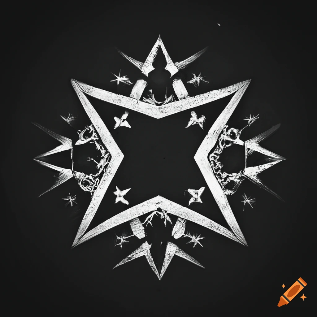 Square black and white occult emblem on Craiyon